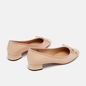 Zara | Shoes | Zara Peachy Beige Heeled Ballerinas | Poshmark